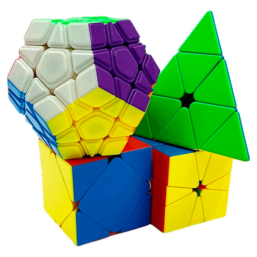 Kit Cubo Mágico Moyu: Pyraminx, Megaminx, Skewb e Square-1