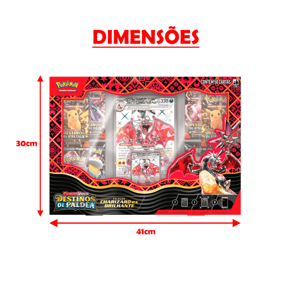 Box Pokémon Destinos De Paldea Charizard Ex Brilhante